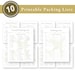 Packing List Bundle, Template, Digital Instant Printable Download - Etsy