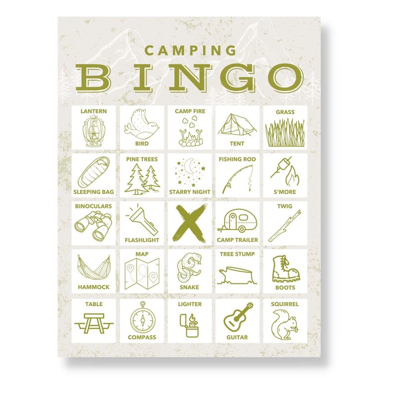 Camping Bingo Cards, Digital Instant Printable Download - Etsy