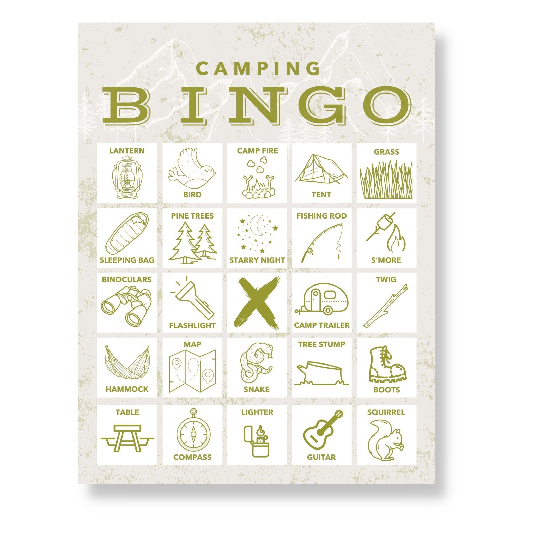 Camping Bingo Cards, Digital Instant Printable Download - Etsy