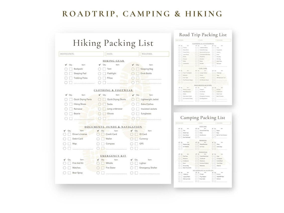 Packing List Bundle, Template, Digital Instant Printable Download - Etsy