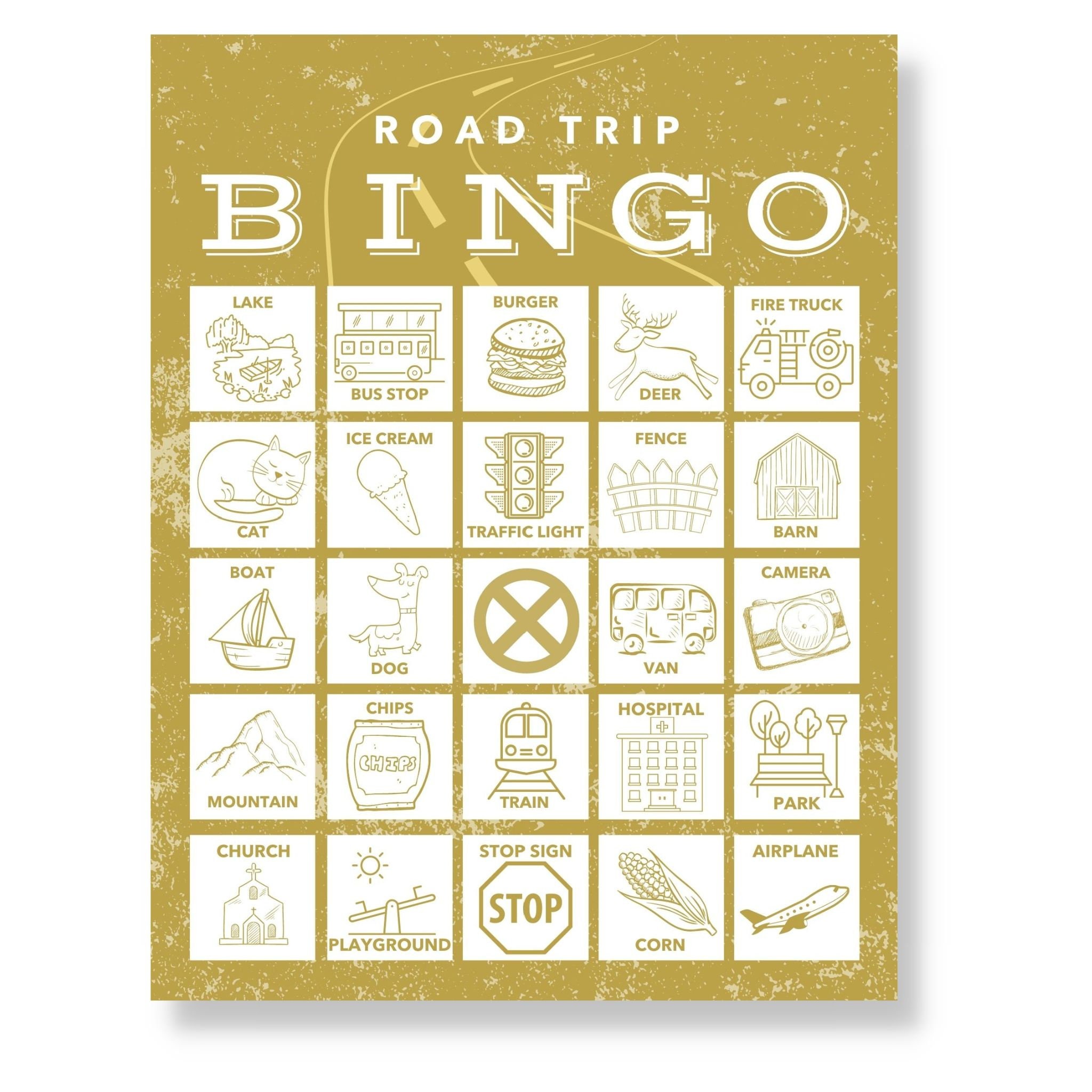 Road Trip Bingo Cards, Digital Instant Printable Download - Etsy