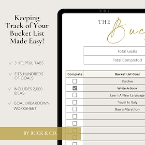 Bucket List Tracker Spreadsheet, Bucket List Template, Bucket List Planner, Google Sheet ...