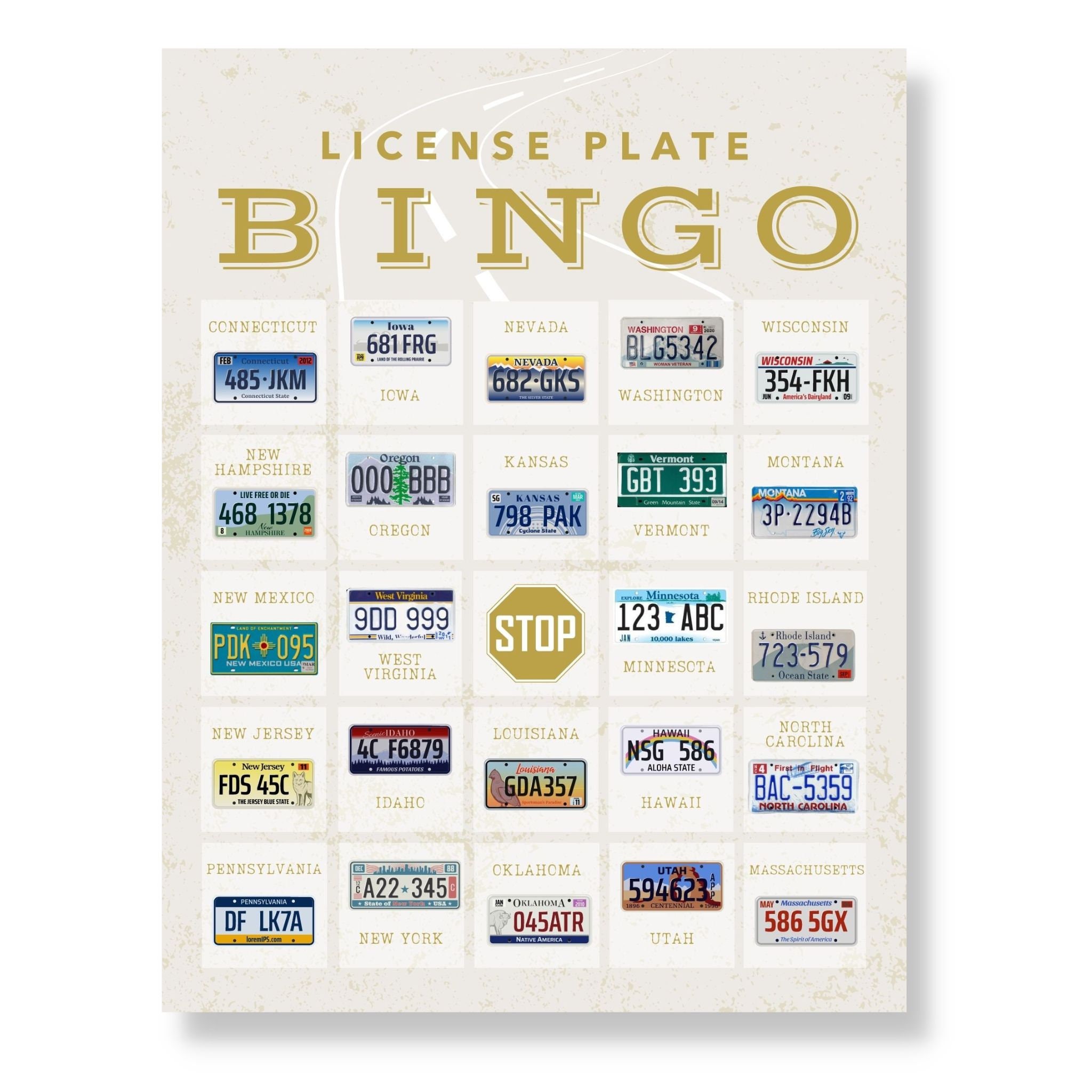 License Plate Bingo Cards, Digital Instant Printable Download - Etsy