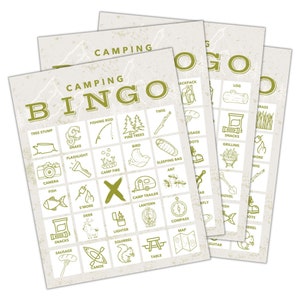 Camping Bingo Cards, Digital Instant Printable Download - Etsy