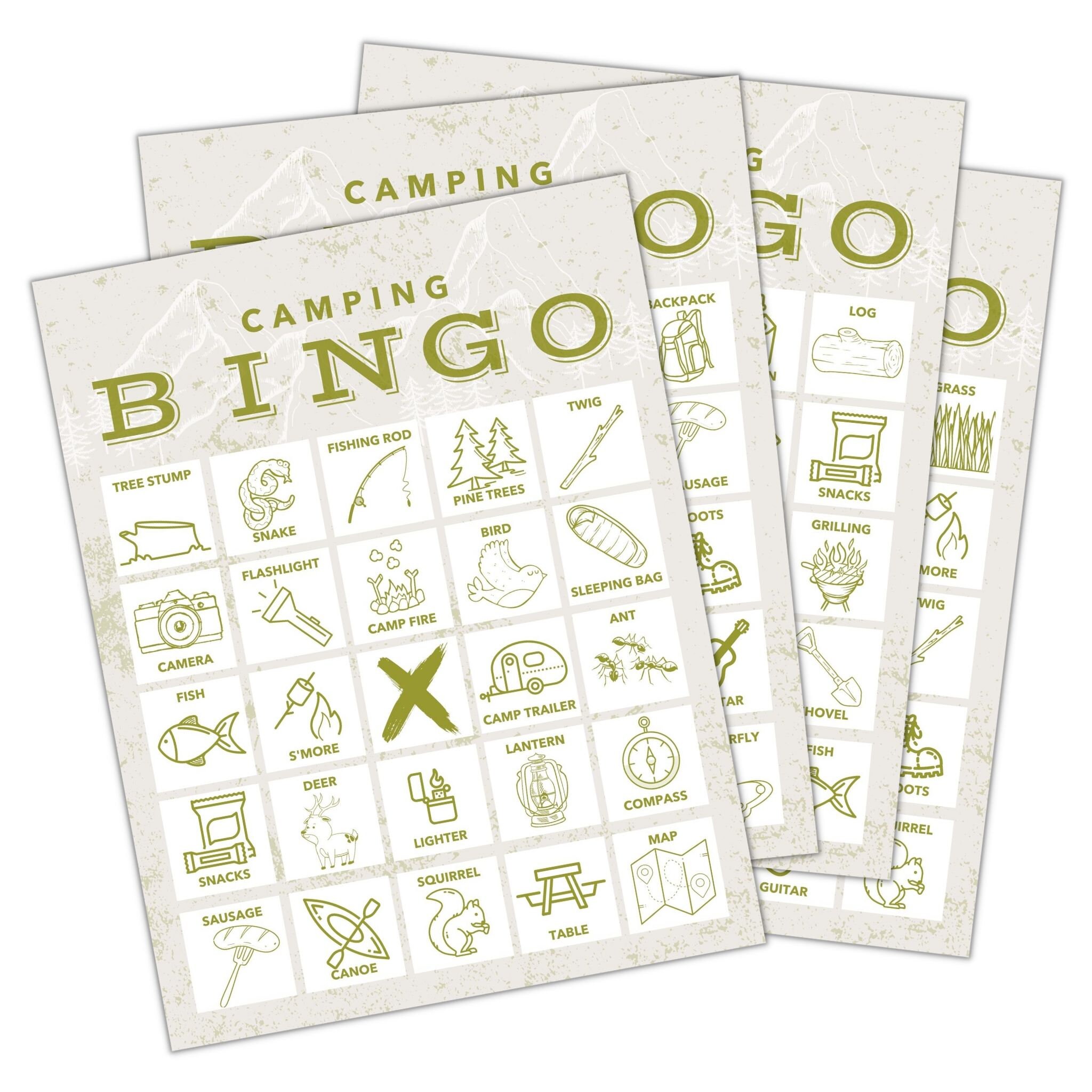 Camping Bingo Cards, Digital Instant Printable Download - Etsy