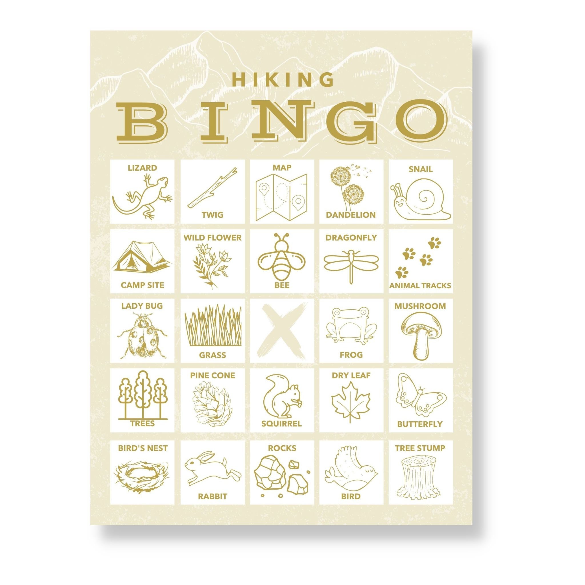 Hiking Bingo Cards, Digital Instant Printable Download - Etsy