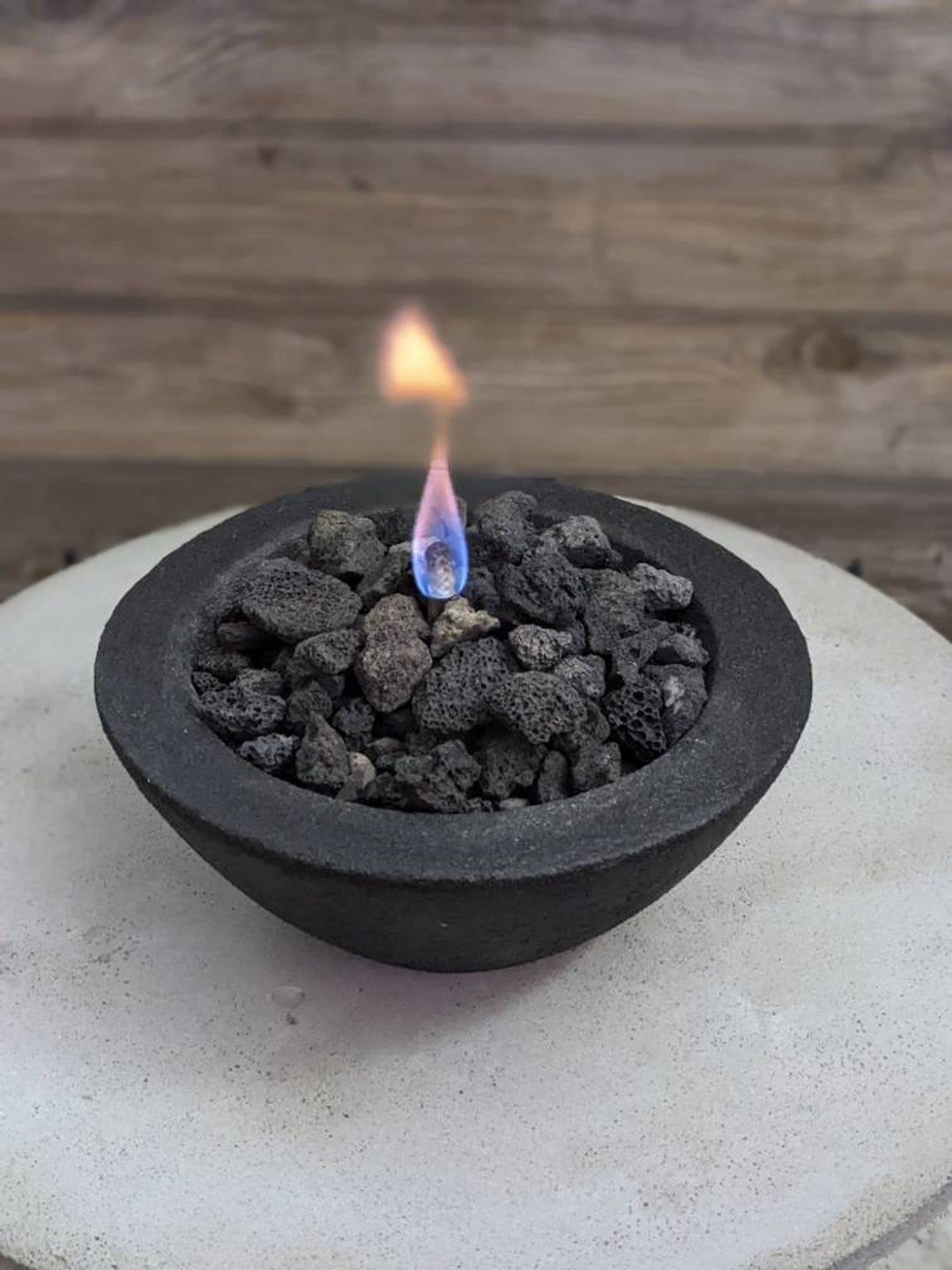 Black Tabletop Fireplace, Fire Pit, Tabletop Fire Bowl, Outdoor Decor ...