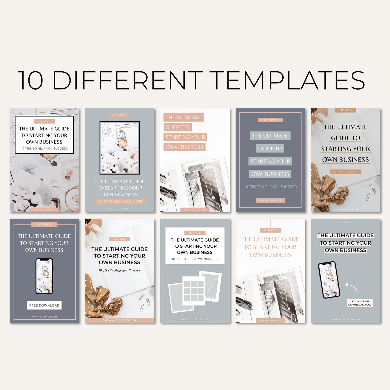 10 Minimal Pinterest Templates | Editable Pinterest Templates | Canva ...