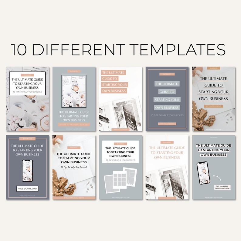 10 Minimal Pinterest Templates | Editable Pinterest Templates | Canva ...