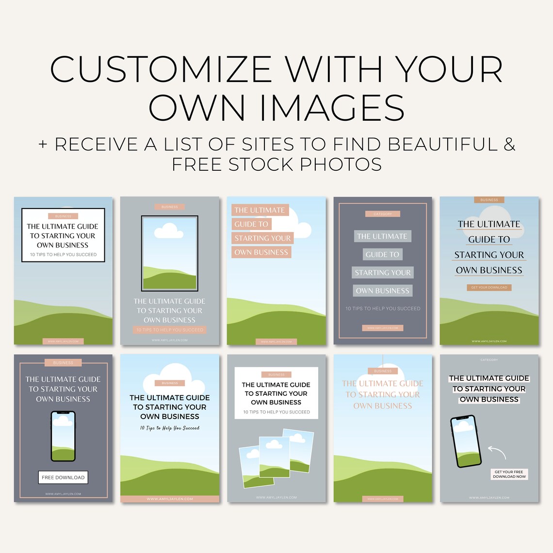 10 Minimal Pinterest Templates Editable Pinterest Templates Canva ...