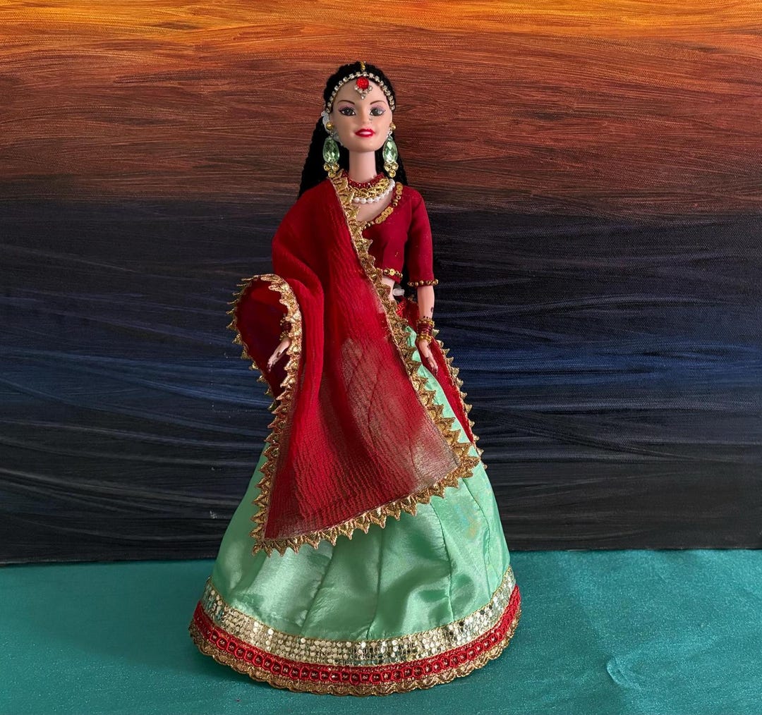 Handmade Indian Bride Doll: OOAK Krishna Gopi Golu Doll - Etsy