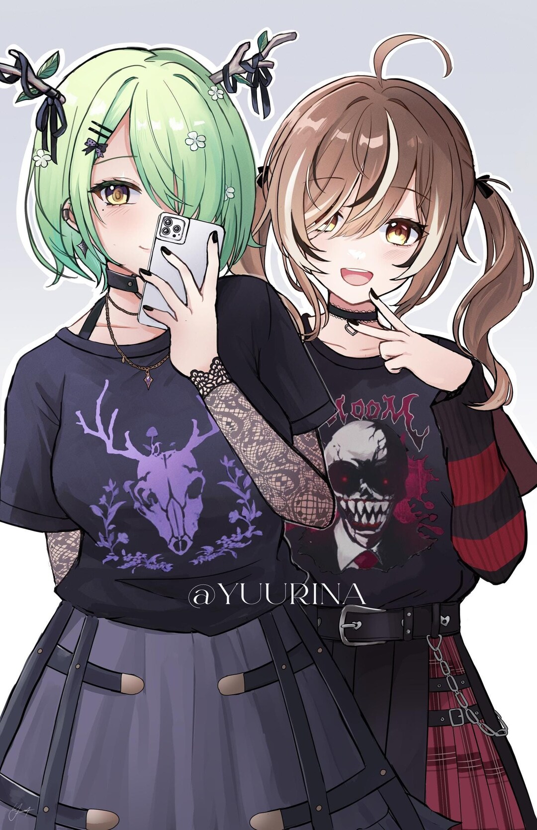 Hololive Goth Fauna and Mumei Print 11x17" - Etsy