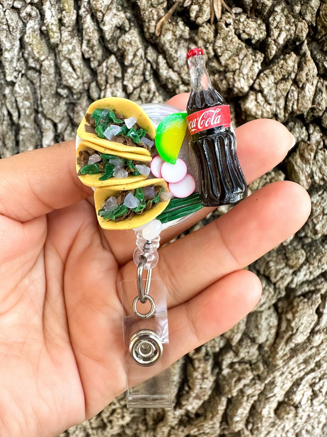 Taco Badge Reel | Mexican Food ID Holder | Heart Orden De Tacos ID ...