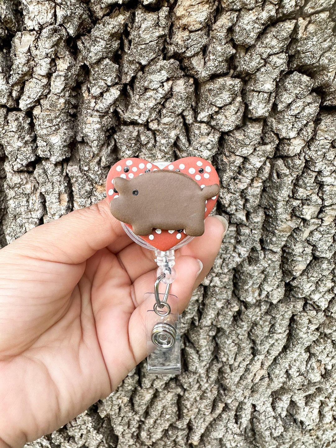 Marranito En Plato Badge Reel | Mexican Pan Dulce ID Holder | Handmade ...