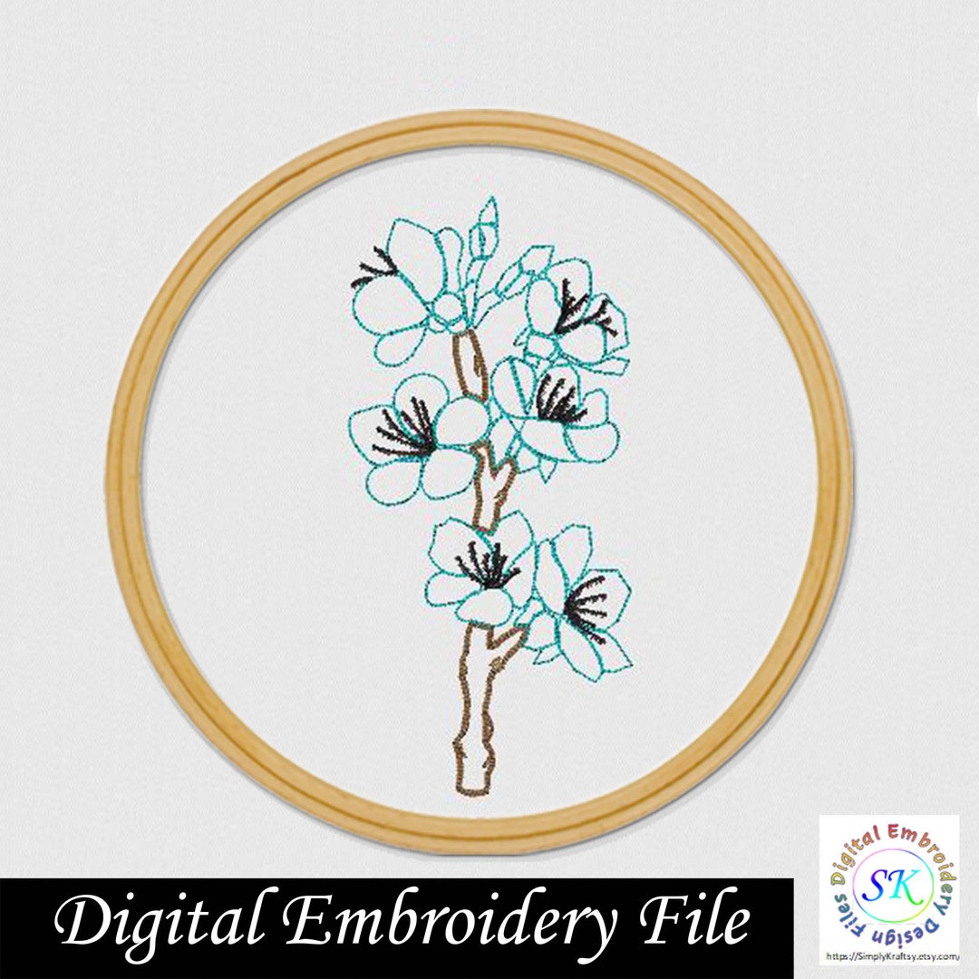 Art Deco Floral Machine Embroidery Design – Multi/single Color (digital ...