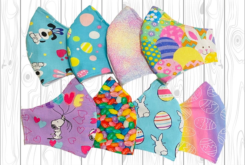 Easter Face Mask With Nose Wire, Filter Pocket and Adjustable Ear Loops ...