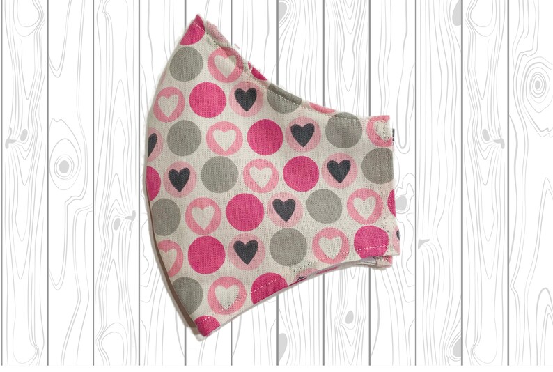 Valentines Hearts Face Mask With Nose Wire Filter Pocket and Adjustable ...