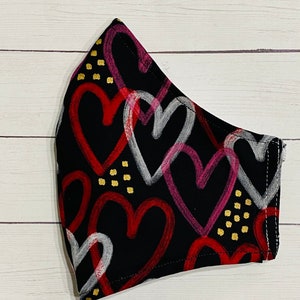 Valentines Day Fabric Face Mask With Pocket Filter and Nose Wire. Made ...
