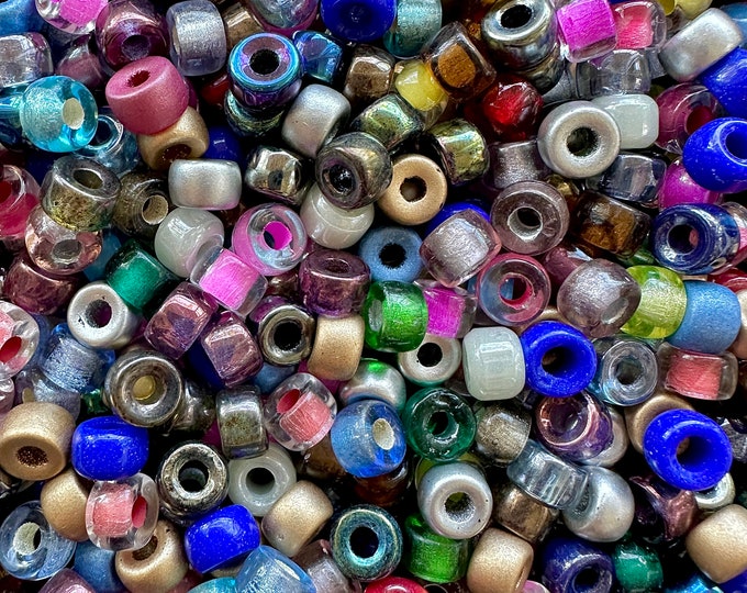 Multi Finish Czech Glass Crow Beads Mix, Macrame Beads, Pony Beads ...