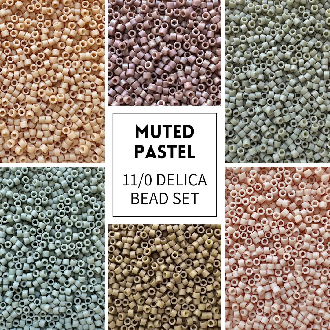 11/0 Miyuki Delica Bead Set: Muted Pastel (6 Colors, 7g Each) - Etsy