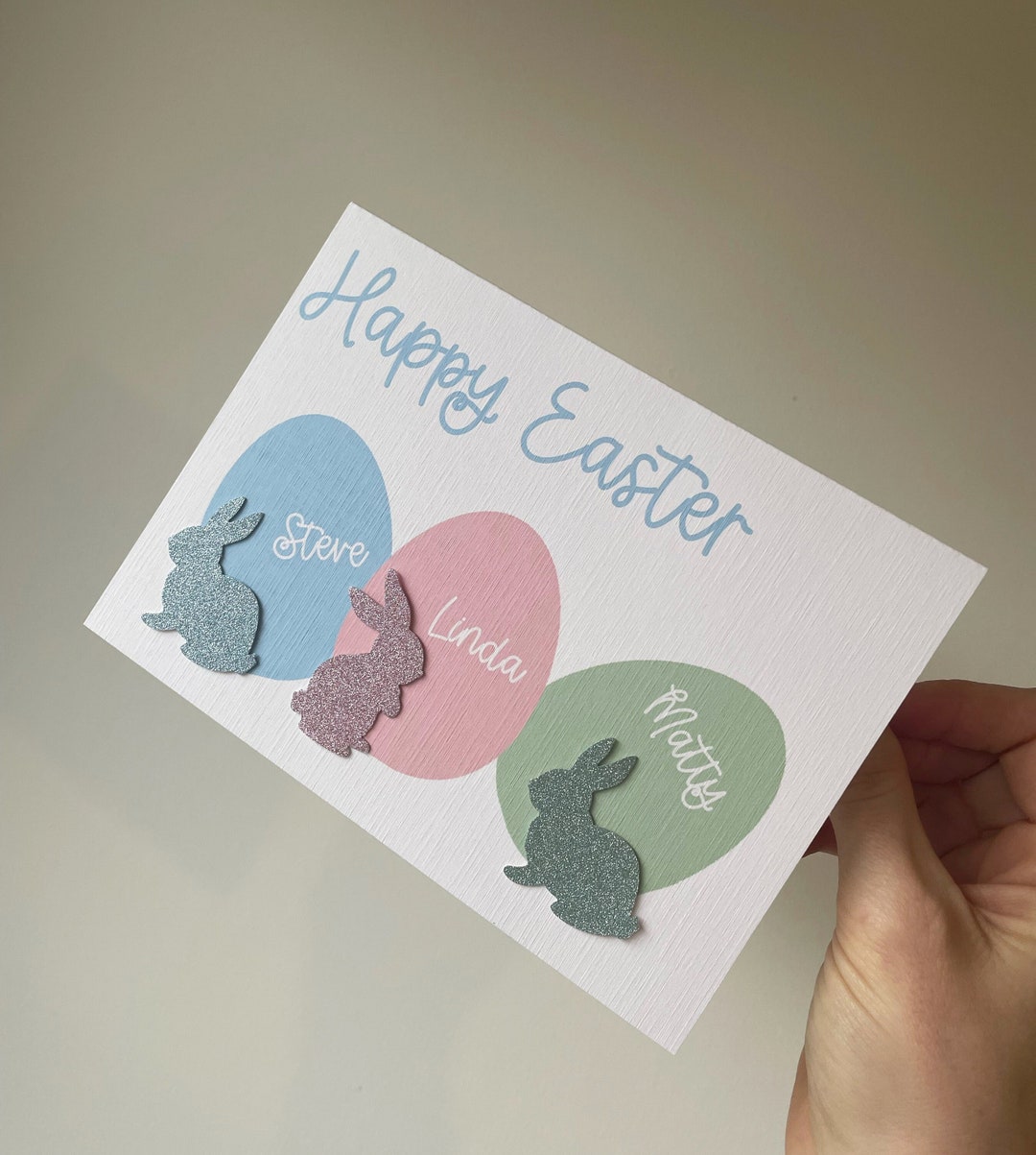 Personalised Easter Card for the Family, Family Easter Card, Easter Egg ...