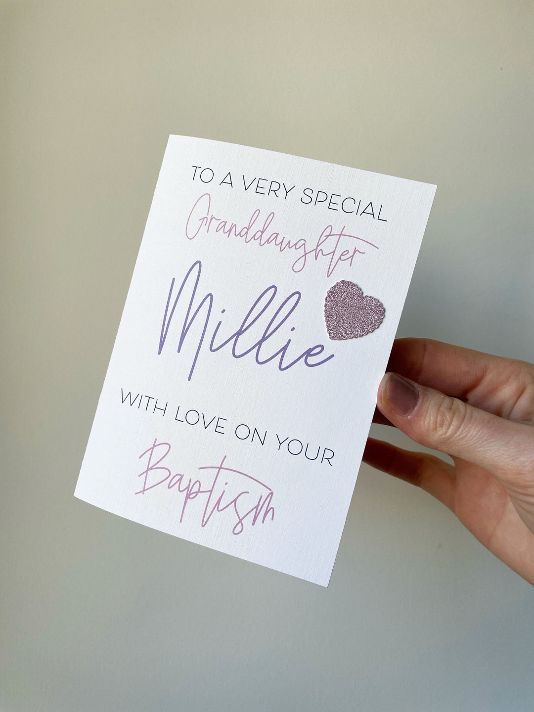 Baptism Card, Baptism Card for Her, Baptism Card for Granddaughter ...
