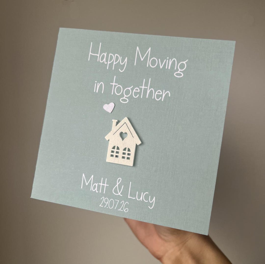 Personalized Moving in Together Card: New Home Keepsake, Wooden House ...