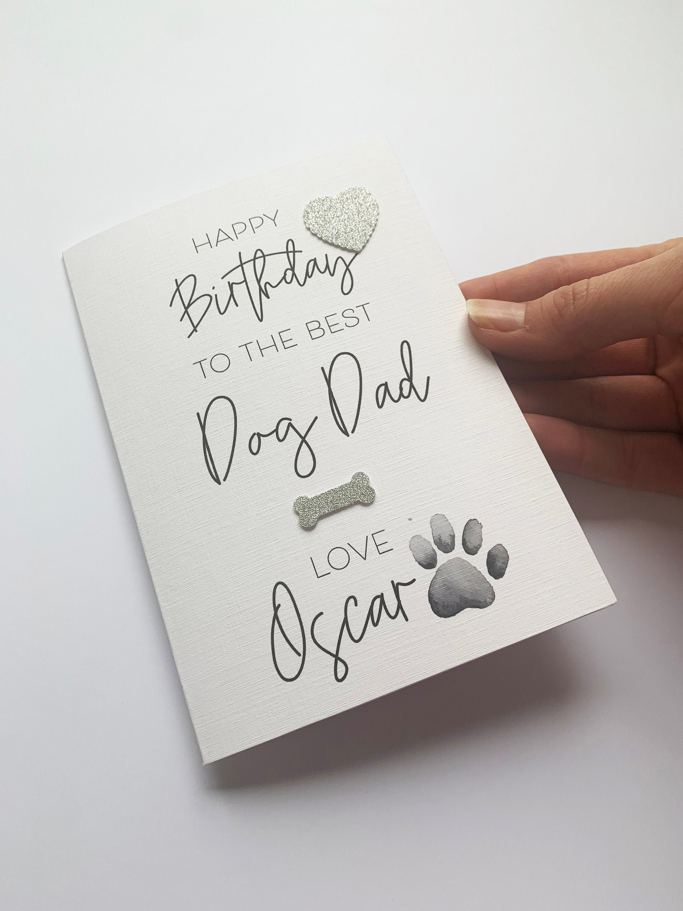 Personalized Dog Dad Birthday Card, From the Dog, Linen Card - Etsy