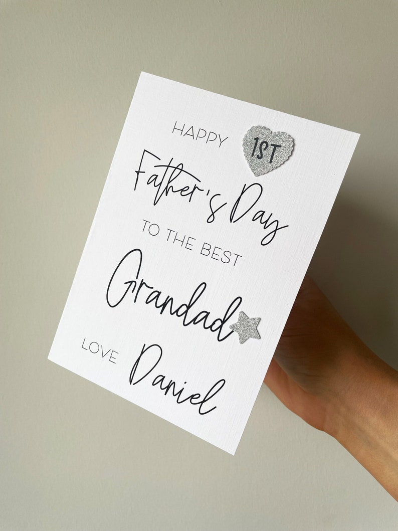 Personalized Grandad First Father's Day Card: Glitter Star Keepsake - Etsy