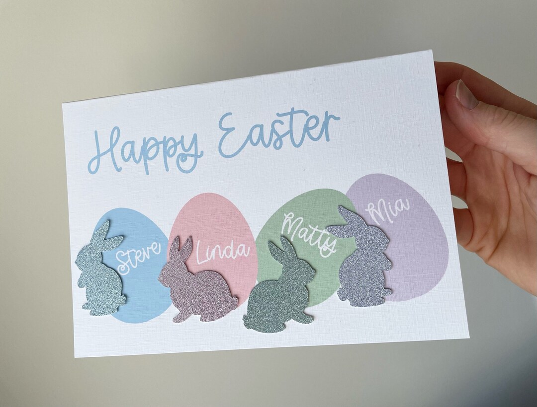 Personalised Easter Card for the Family, Family Easter Card, Easter Egg ...