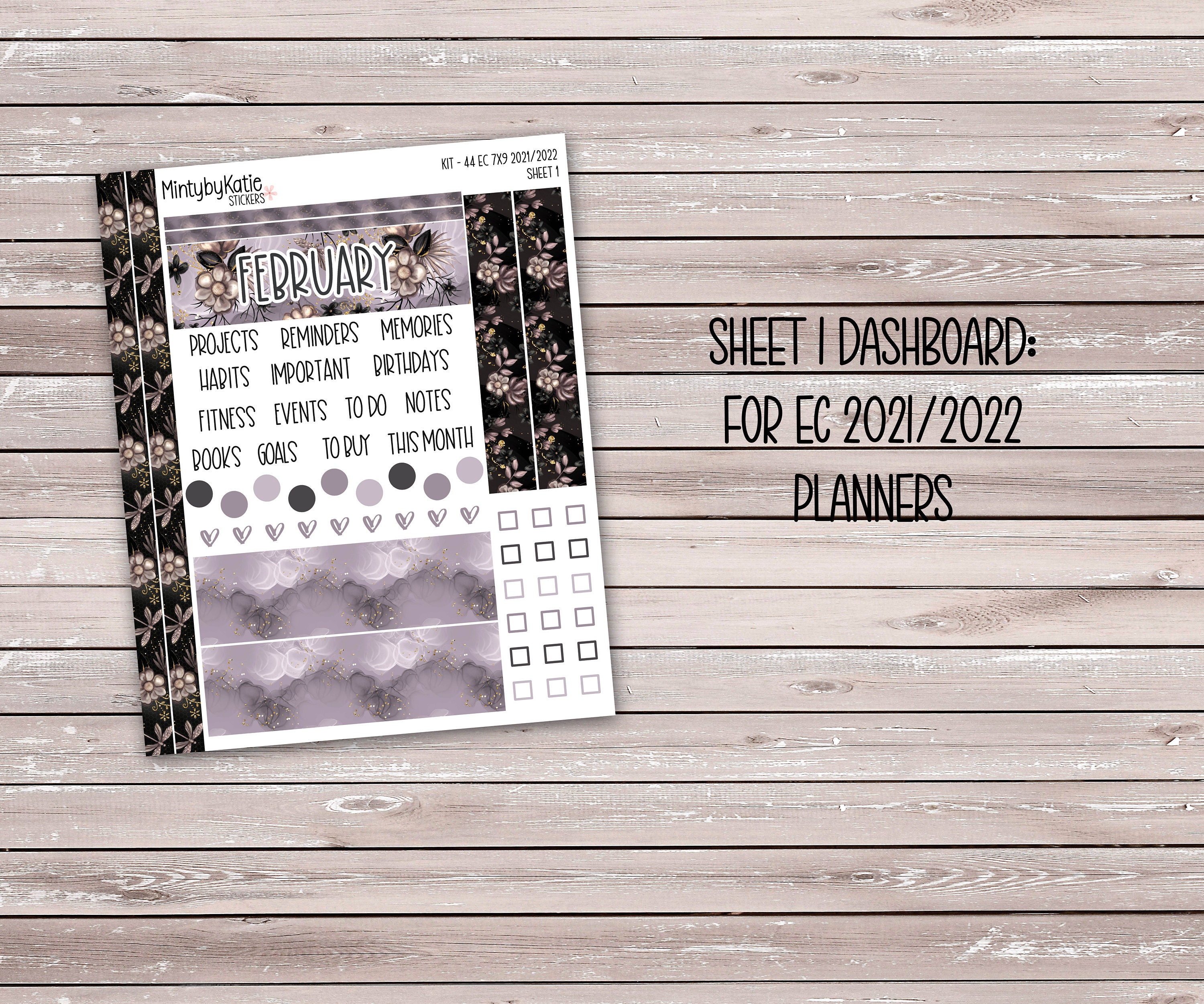 Paper Stickers Erin Condren Monthly 44 EC 8.5x11 Erin Condren 2021/2022 ...