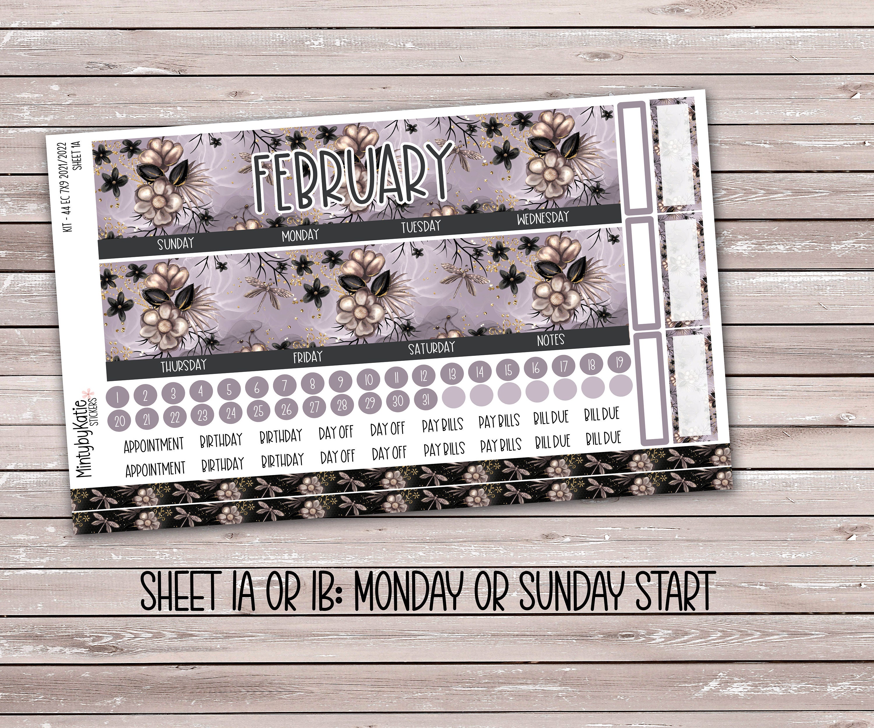 Paper Stickers Erin Condren Monthly 44 EC 8.5x11 Erin Condren 2021/2022 ...