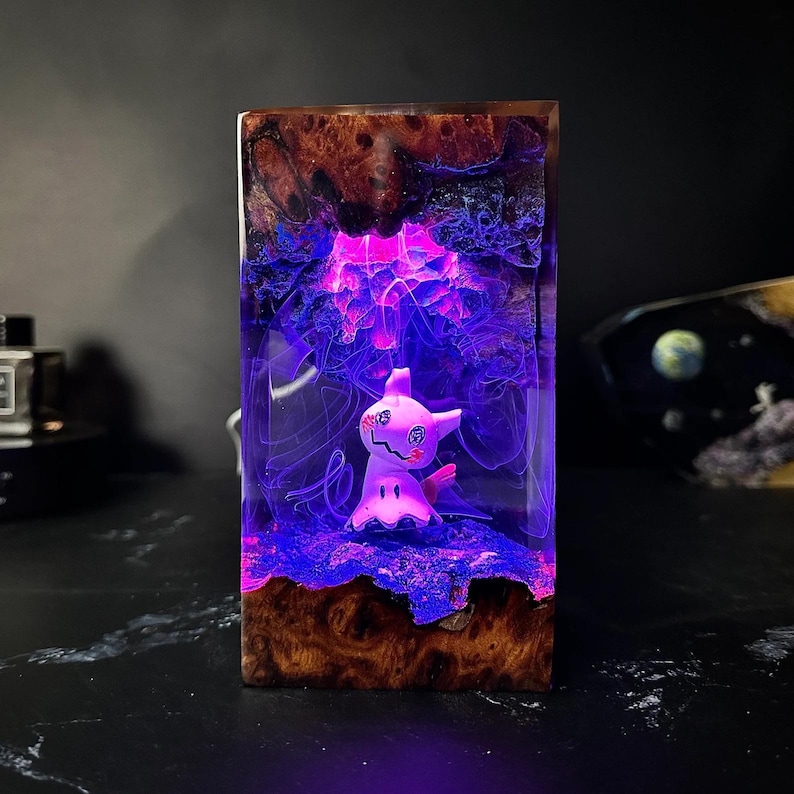 Mimikyu Pokémon Resin Lamp | Handmade Ghost Type LED Night Light | Cute ...
