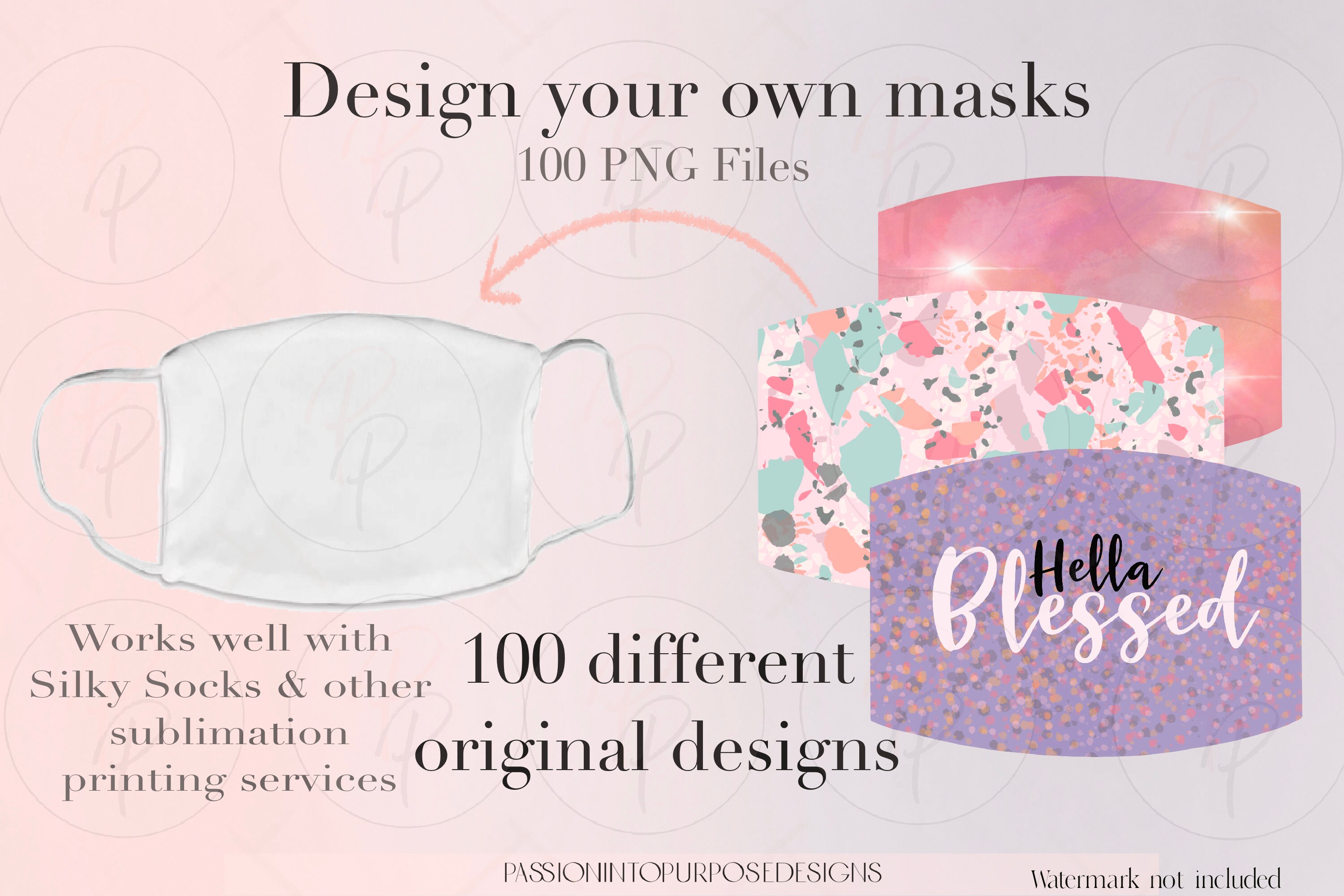 100 Face Mask Designs Sublimation Face Mask PNG - Etsy
