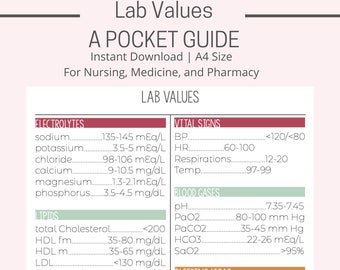 Lab values | Etsy