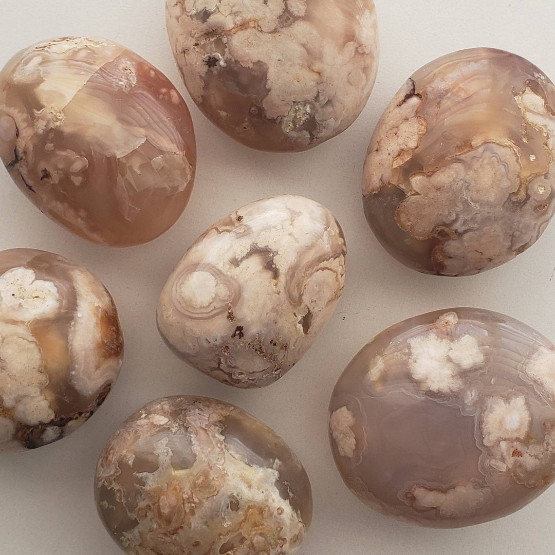Flower Agate Palm Stones YOU CHOOSE Blossom Agate - Etsy