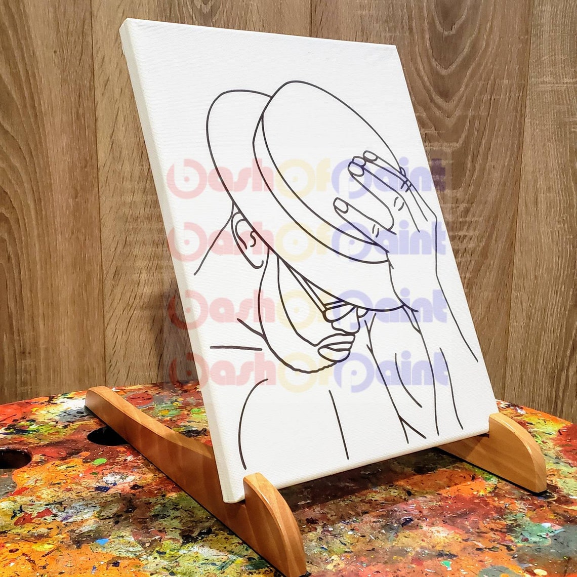 Predrawn Canvas Outlined Sketch for Painting, DIY Paint Sip Party Kit ...