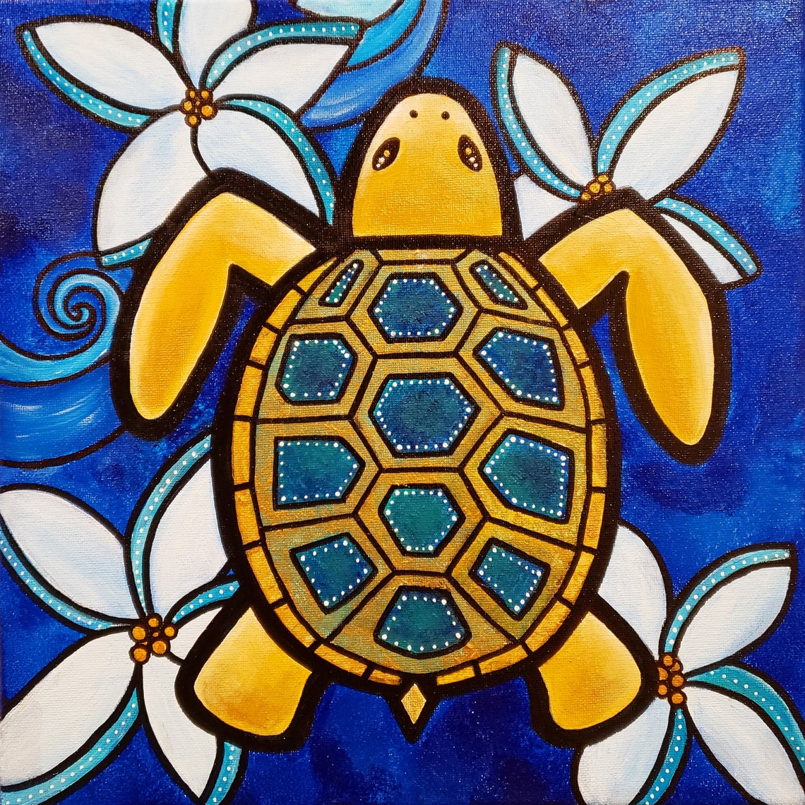 Sea Turtle Predrawn Canvas Sketch DIY Paint Sip Party Kit - Etsy