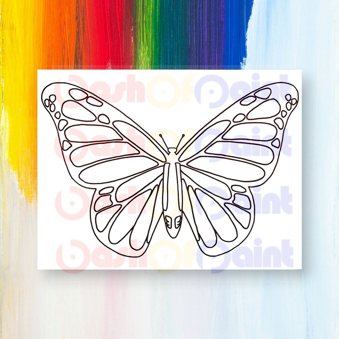 Butterfly Pre-drawn Canvas, DIY Paint Party Kit - Etsy