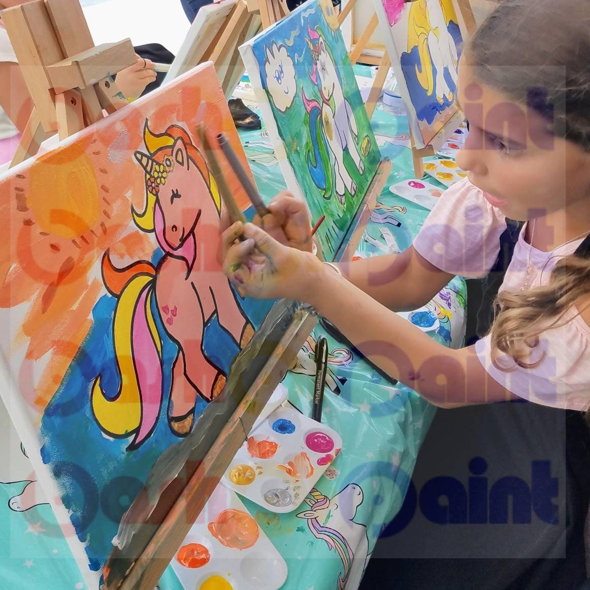 Kids Predrawn Canvas Outlined Sketch, Presketched DIY Paint Sip Party ...