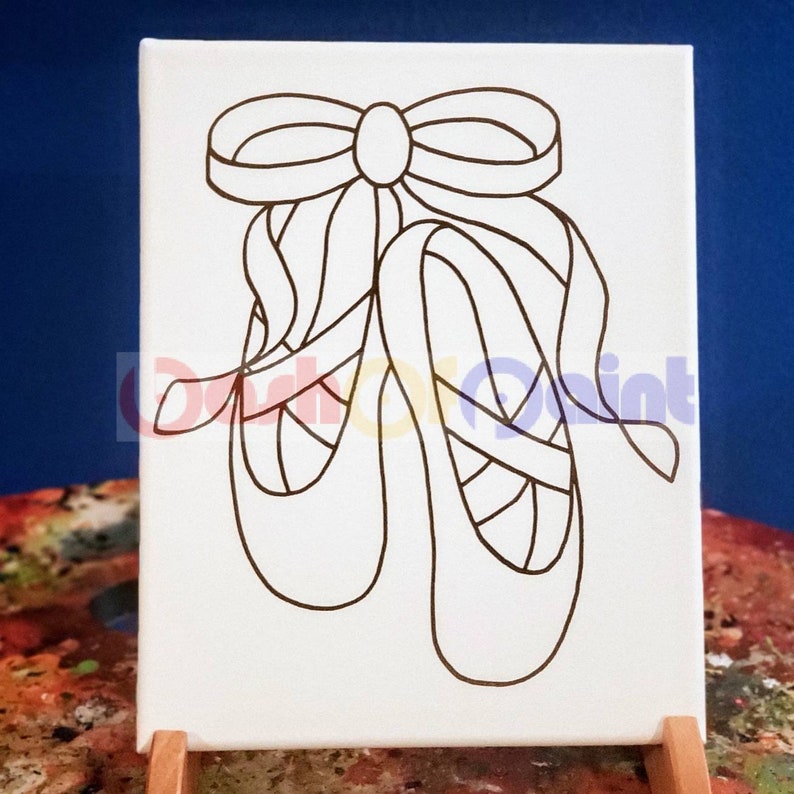 Predrawn Canvas Outlined Sketch DIY Sip Paint Party Kit Girl - Etsy