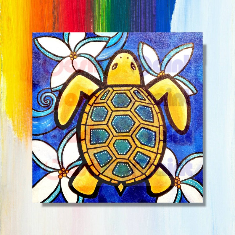 Sea Turtle Predrawn Canvas Sketch DIY Paint Sip Party Kit - Etsy