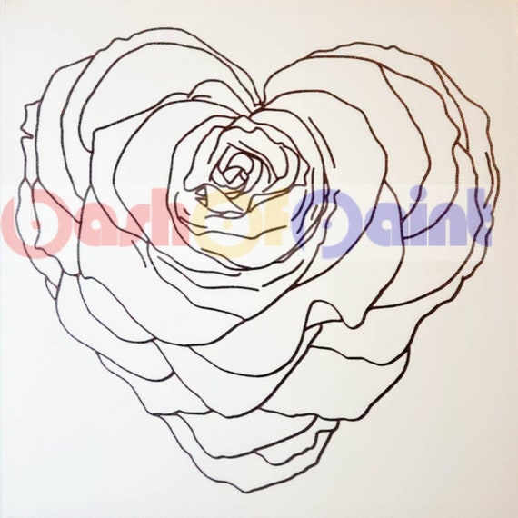 Drawing Of Hearts With Roses