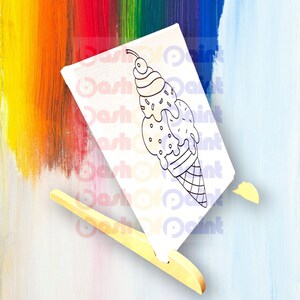Ice Cream Sundae Predrawn Canvas Outlined Sketch, DIY Kids Craft, Paint ...
