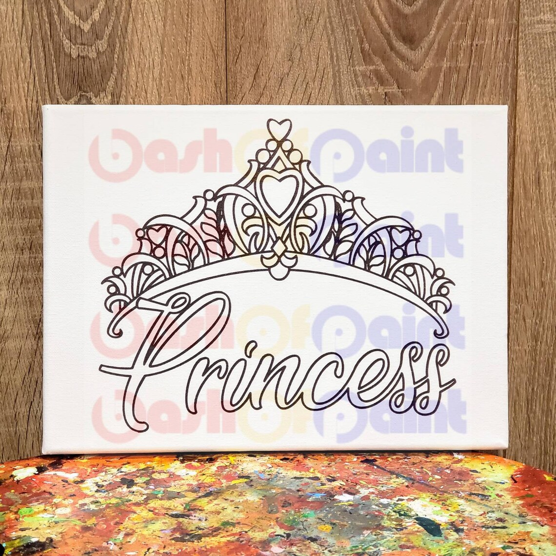 Princess Predrawn Canvas Outline Sketch DIY Sip Paint Party - Etsy