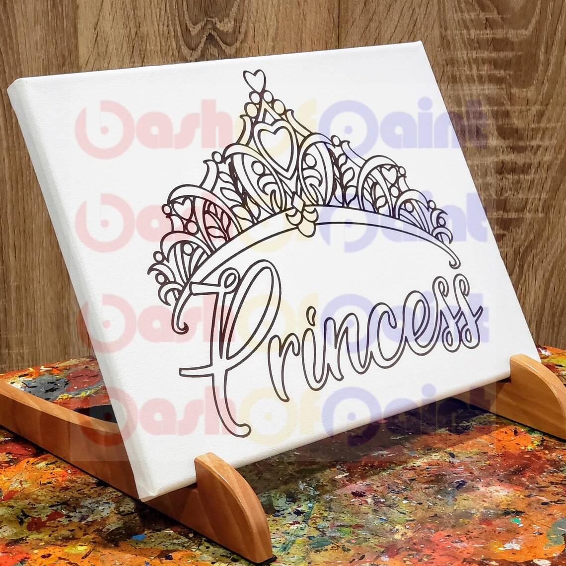 Princess Predrawn Canvas Outline Sketch DIY Sip Paint Party - Etsy