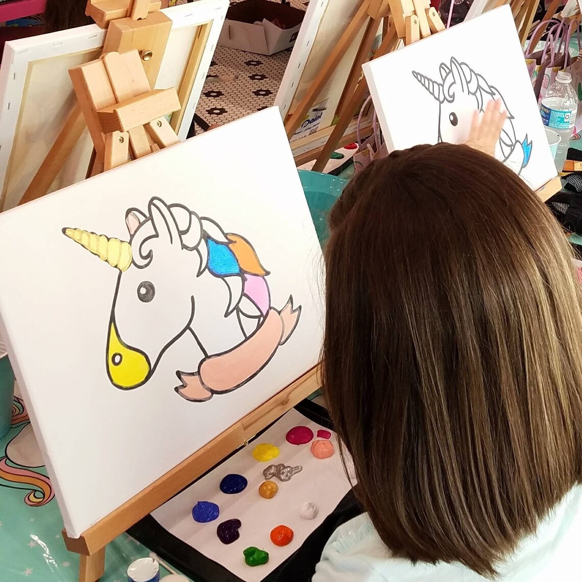 Kids Predrawn Canvas Outlined Sketch, Presketched DIY Paint Sip Party ...