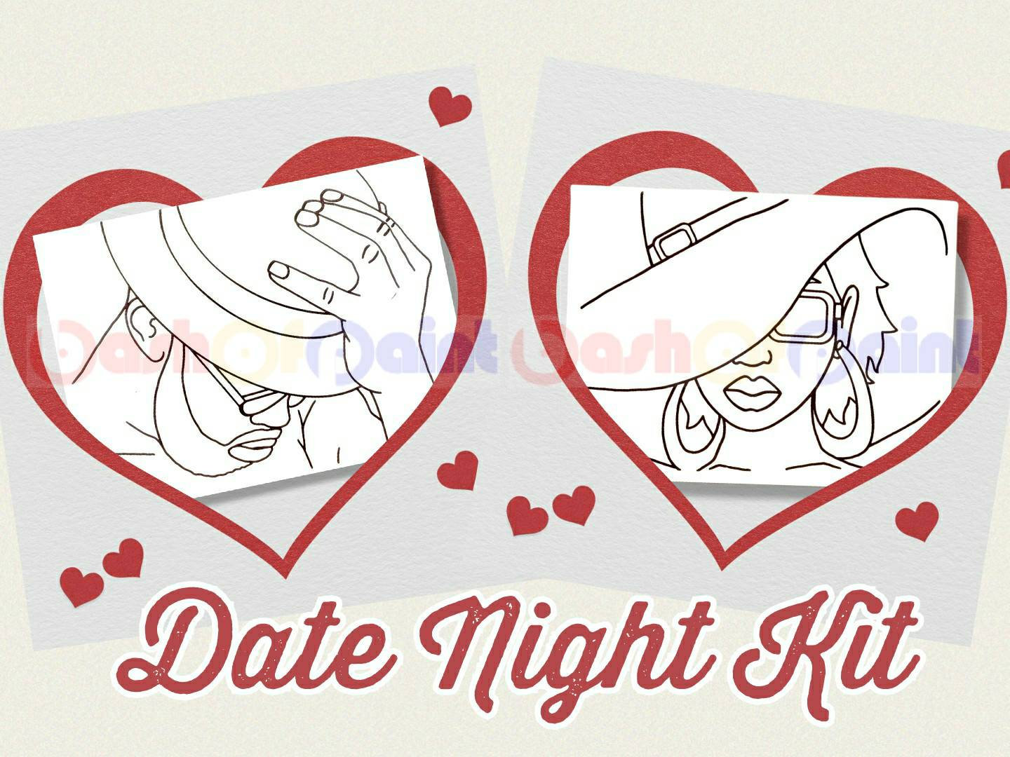 Couples Date Night Box Predrawn Canvas Adult Art Kit DIY - Etsy