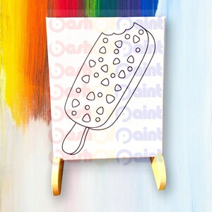 Chocolate Ice Cream Bar Predrawn Canvas Outlined Sketch, DIY Kids Craft ...
