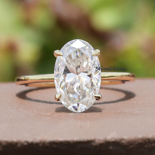 3ct Oval Cut Moissanite Engagement Ring 3 Carat Solitaire - Etsy